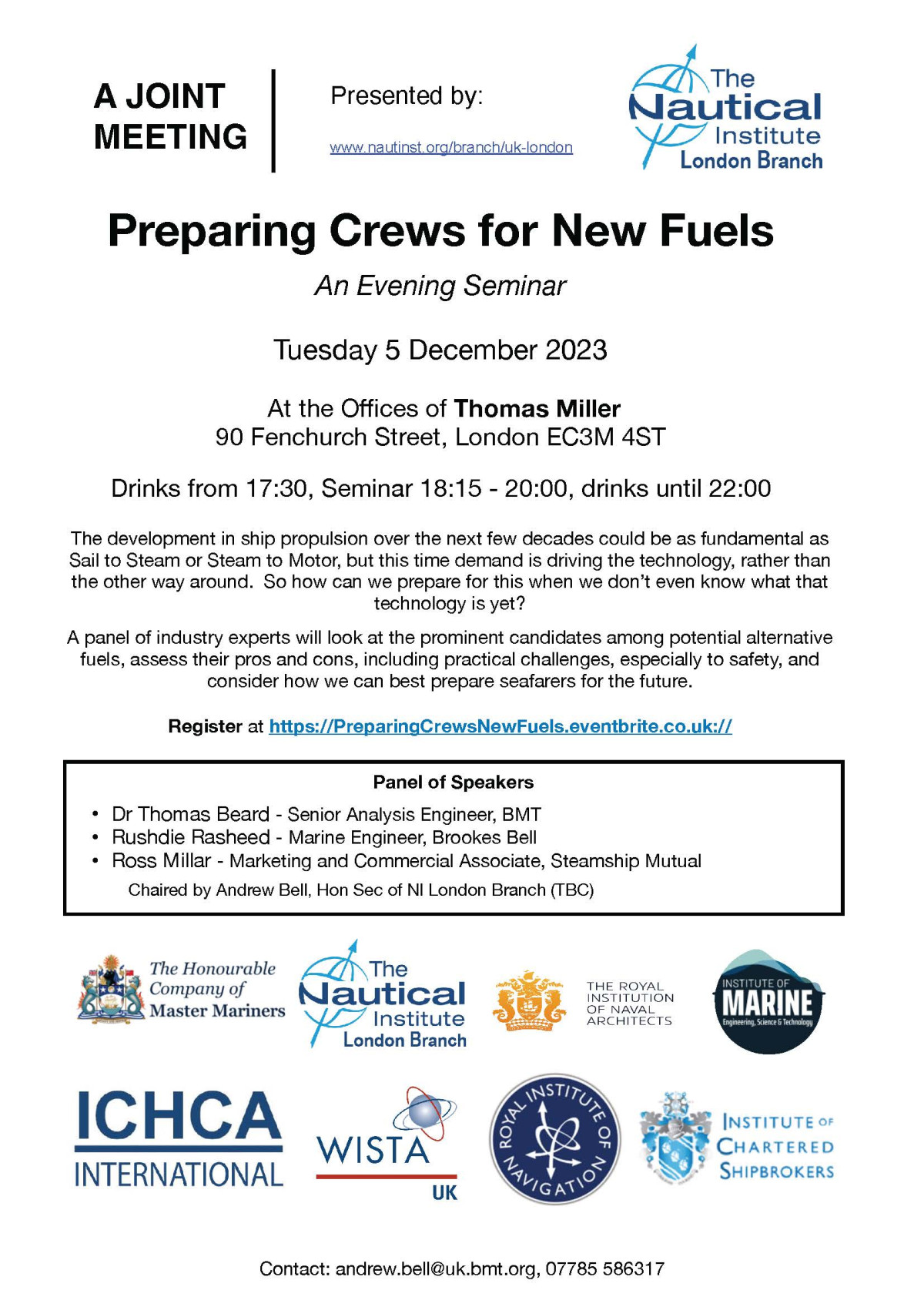 JIM Meeting: Preparing Crews for New Fuels, An Evening Seminar, Tuesday ...